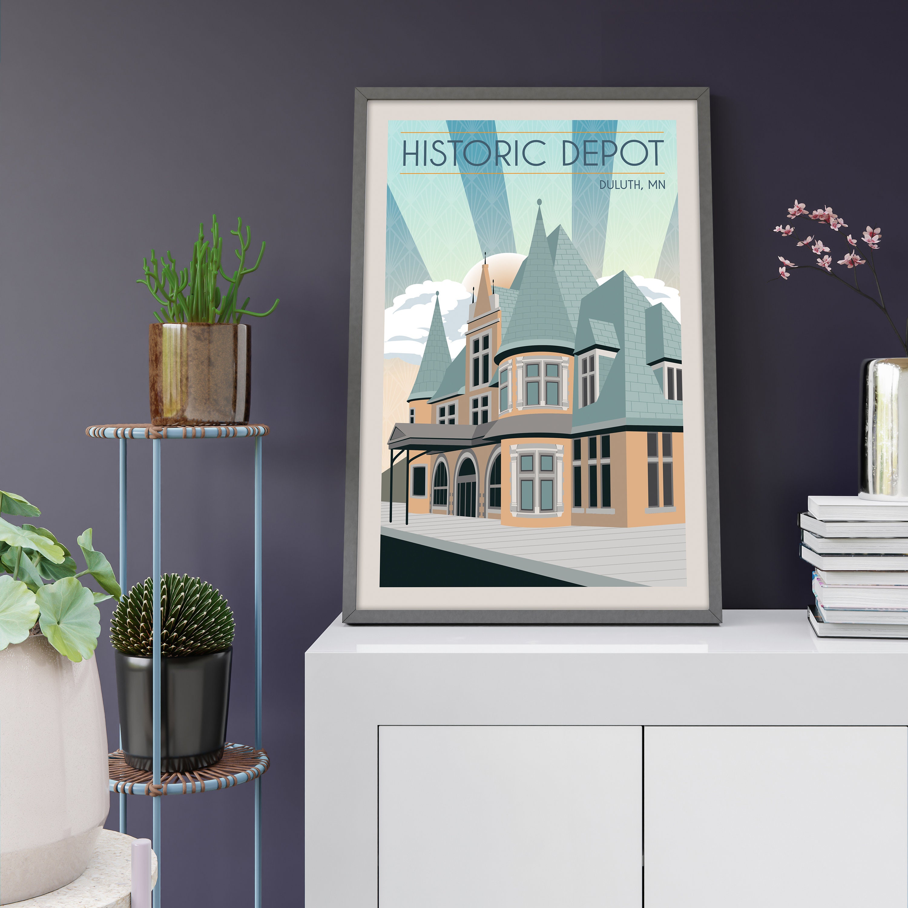 Historic Depot Retro Style Poster | Etsy