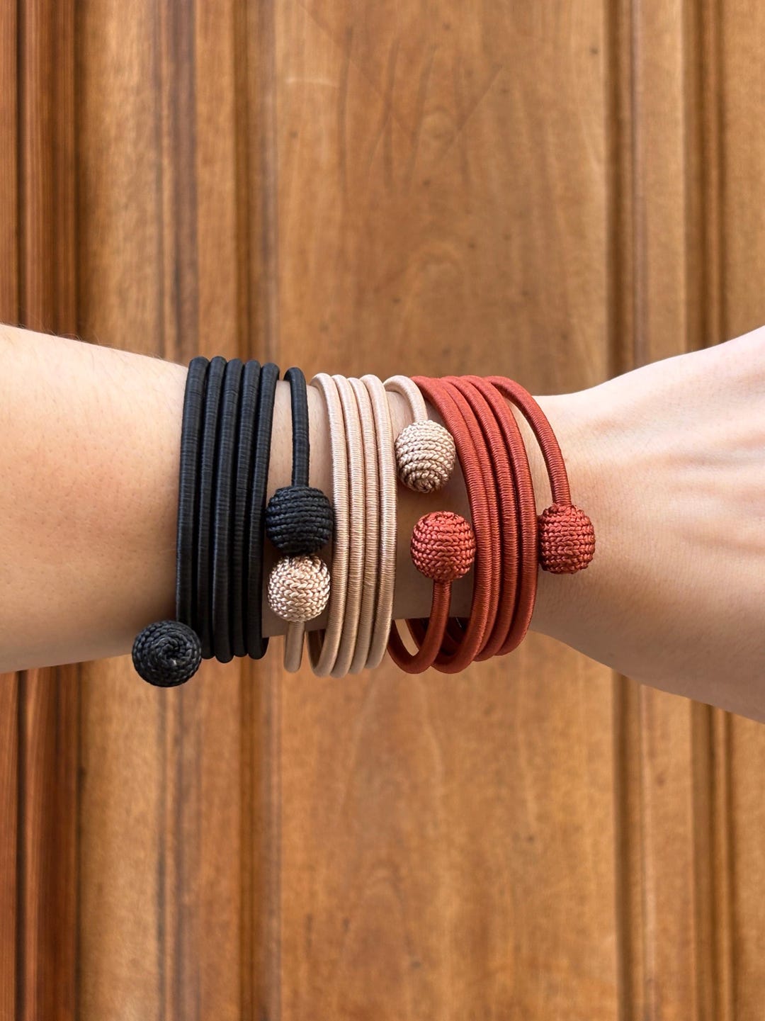 Khadija Spiral Winter Colors | Gold Thread Bangle | Moroccan Bracelet ...