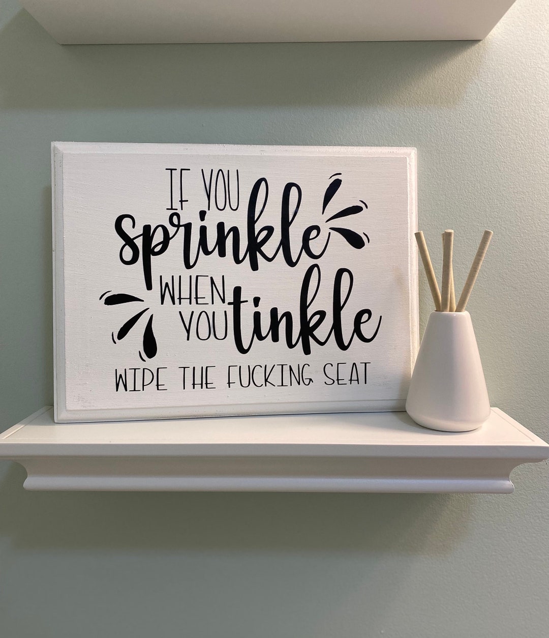 Sprinkle When You Tinkle Bathroom Sign - Etsy