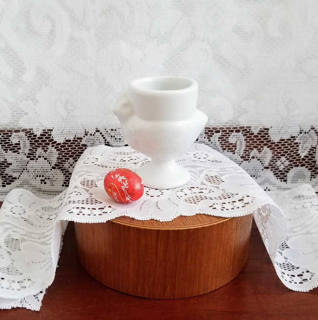 White Ceramic Egg Cup Shaped Like a Chicken - Cute Design and in Great ...