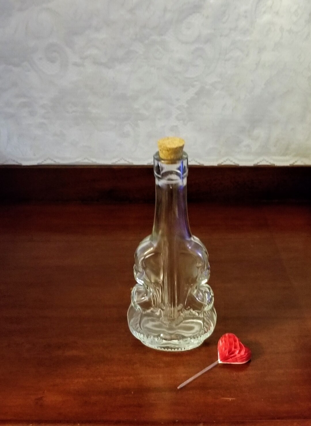Gift for Musician or Bottle Collector Vintage Glass Bottle Shaped Like ...