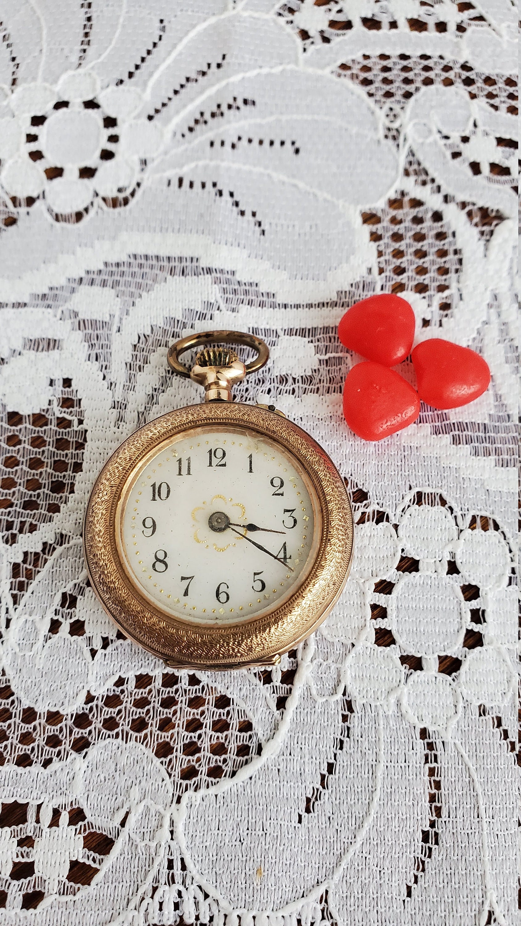 Antique 9K Gold Victorian Decorative Enameled Ladies Pocket - Etsy