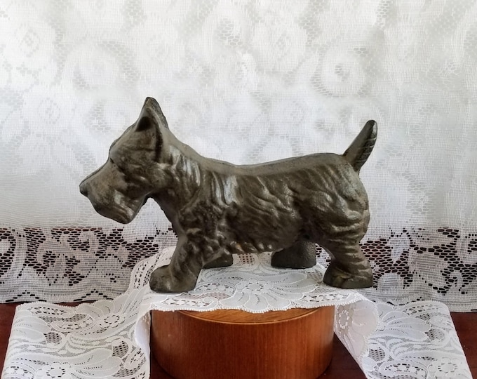 Vintage Solid Cast Iron Scottie Dog Door Stopper- Looks in Great ...