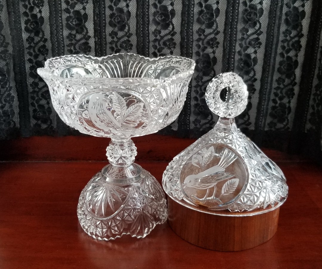 Hofbauer Byrdes German Lidded Compote -valentine Gift for the Crystal ...
