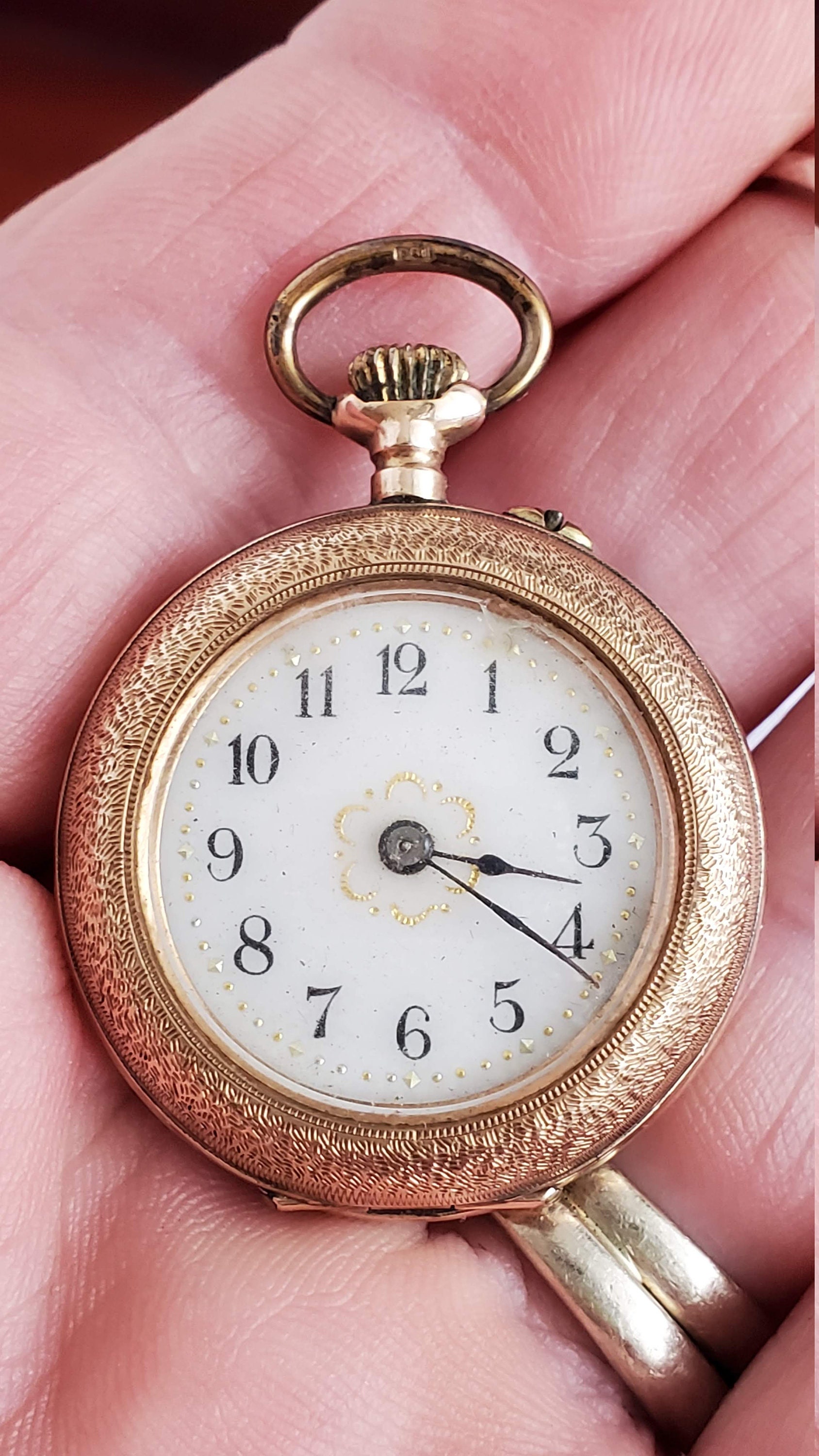 Antique 9K Gold Victorian Decorative Enameled Ladies Pocket - Etsy