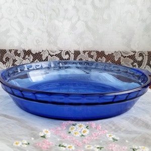 Vintage Pyrex Cobalt Blue 229 Pyrex Pie Pan Fluted Rims Deep Dish Pie ...
