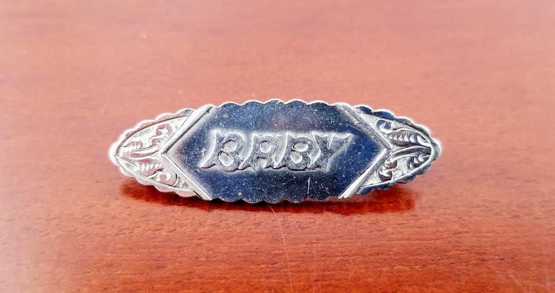 Vintage Solid Sterling Silver Baby Brooch- New 'baby' Brooch in Great ...