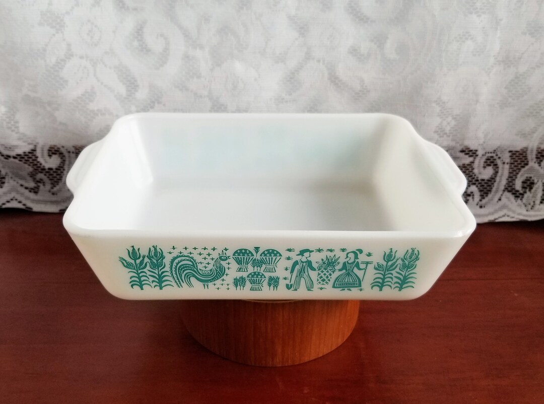 Vintage Pyrex Turquoise Butterprint Pilgrim 503 Casserole Dish- Pyrex ...