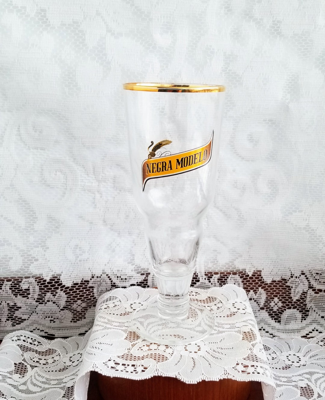 Vintage Negra Modelo Mexican Beer gold Rimmed Quality Beer Glass ...