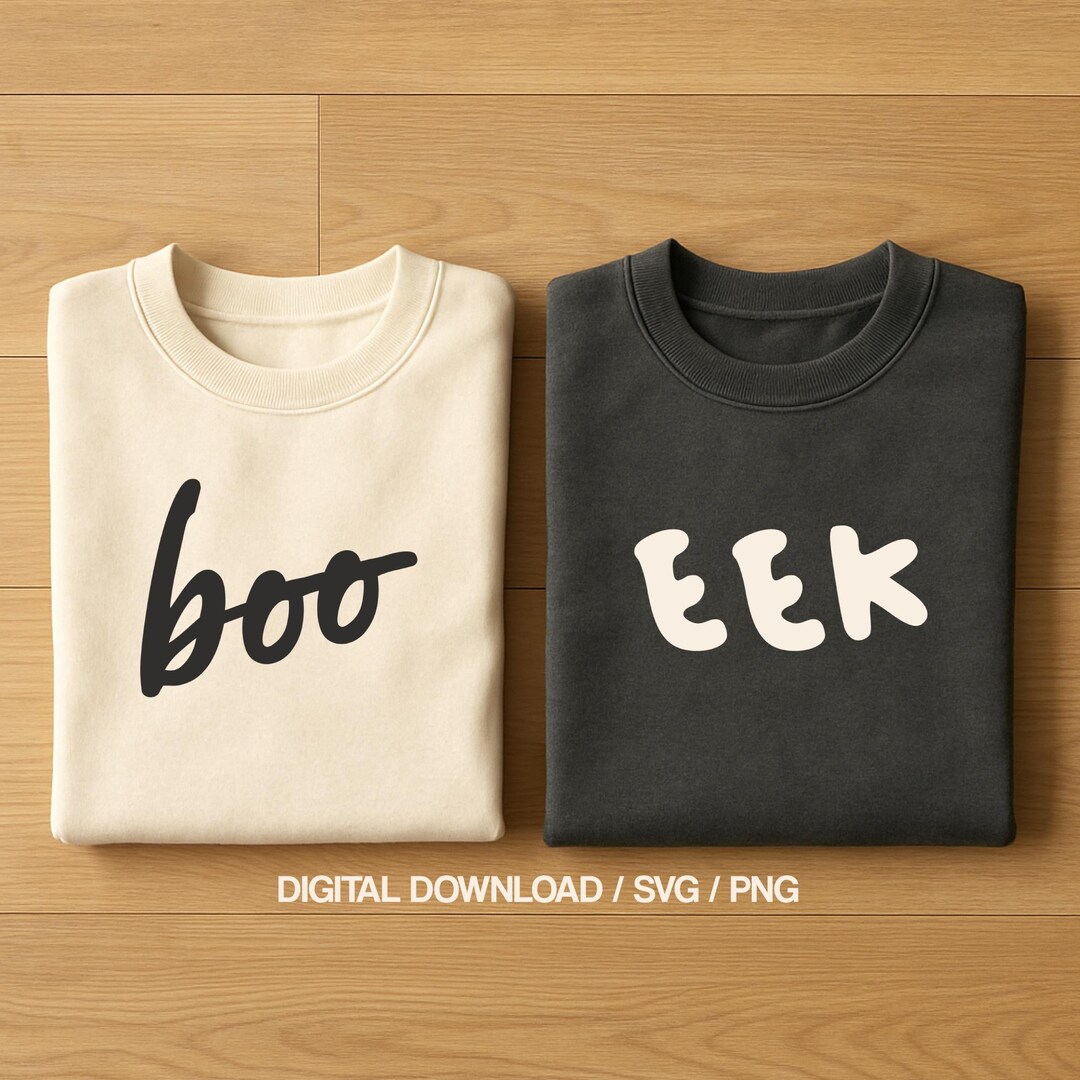 Halloween Boo & Eek SVG PNG Bundle | Cute Minimalist Halloween Designs ...