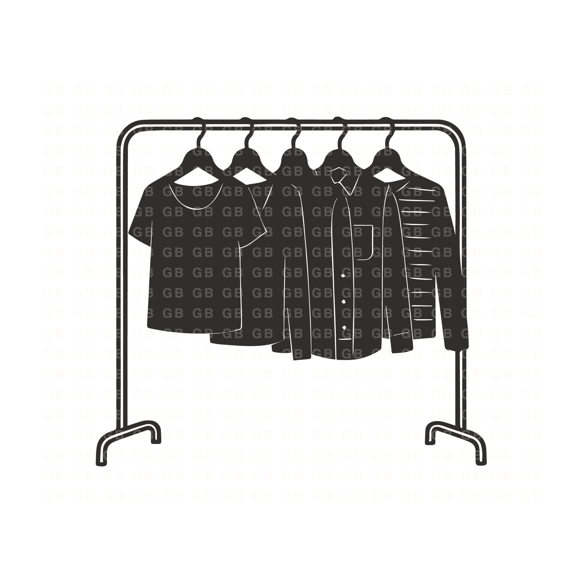 All Black Clothing Rack SVG PNG | Emo Goth Punk Alt Fashion Digital ...