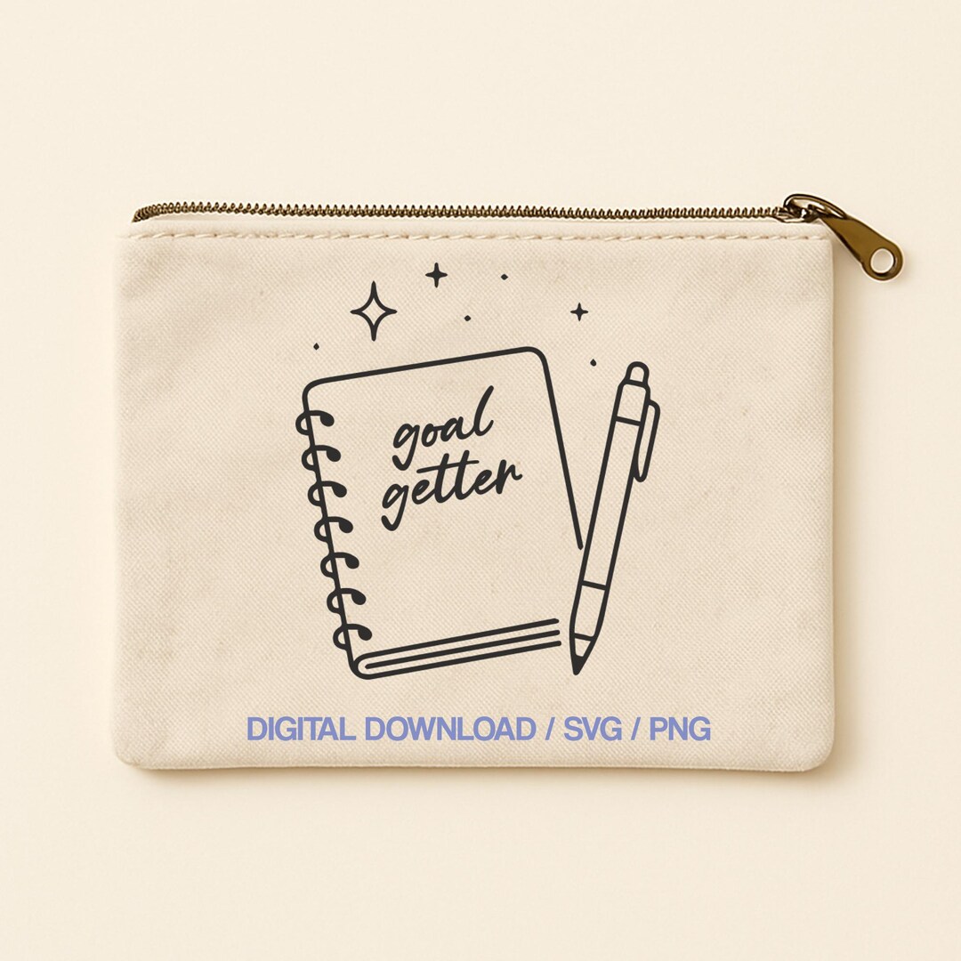Goal Getter SVG PNG | Notebook Pen Planner PNG | Cricut Download - Etsy