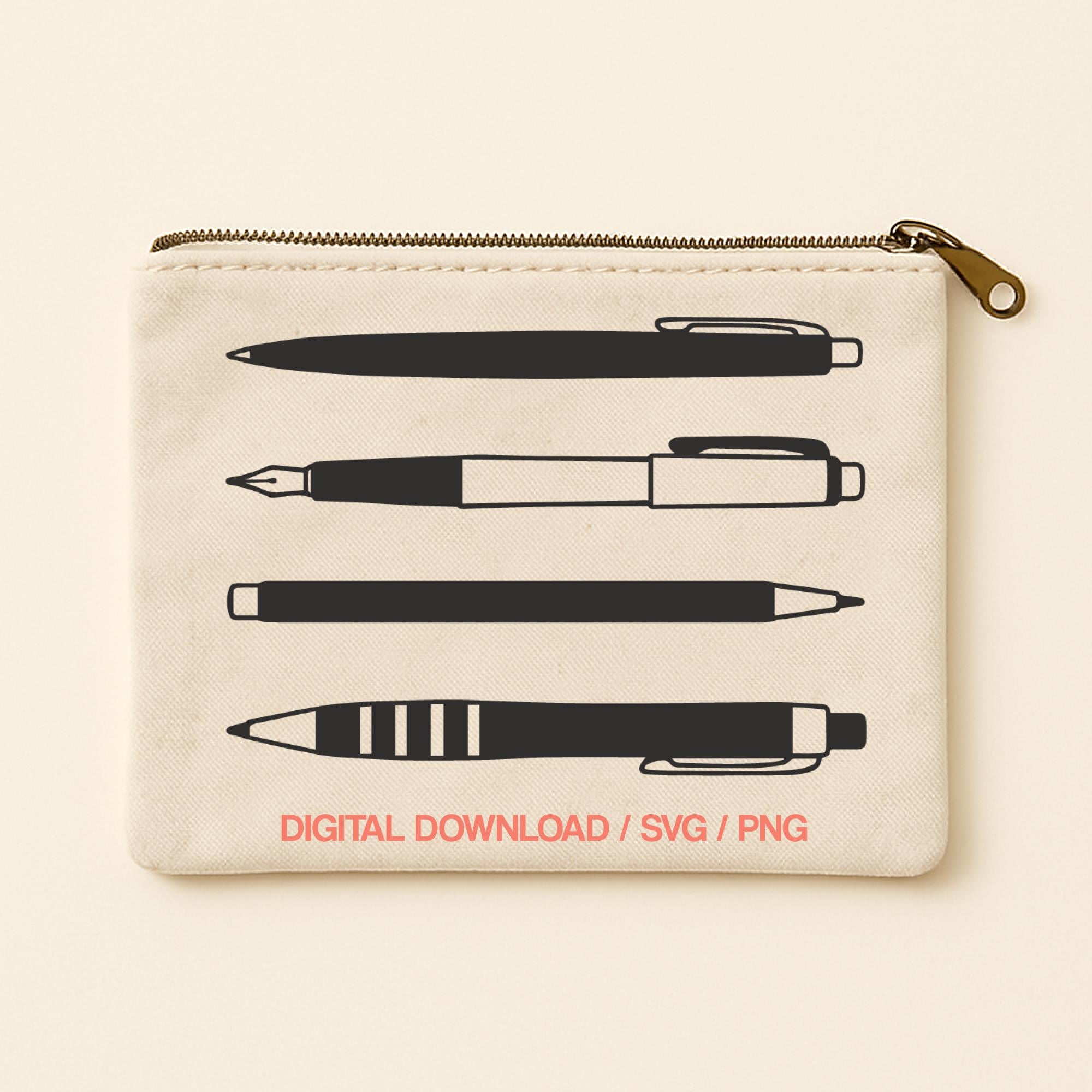 Stationery Pens SVG PNG | Minimalist Pen Clipart for Crafts, Planners ...