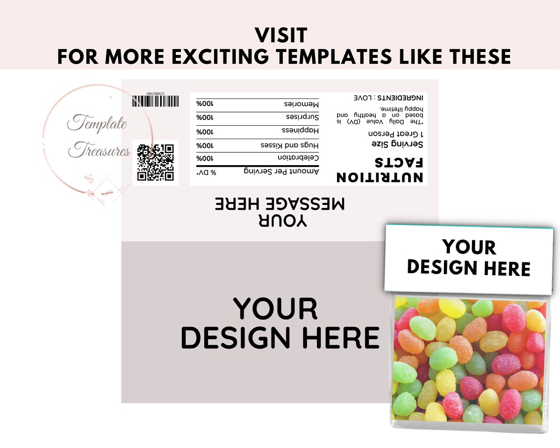 Mini oreo cookies wrapper template 2 pack cookies wrapper | Etsy