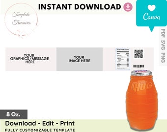 Juice Label Template | Etsy