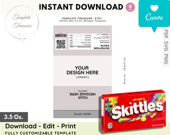 Skittles Box Template - Etsy