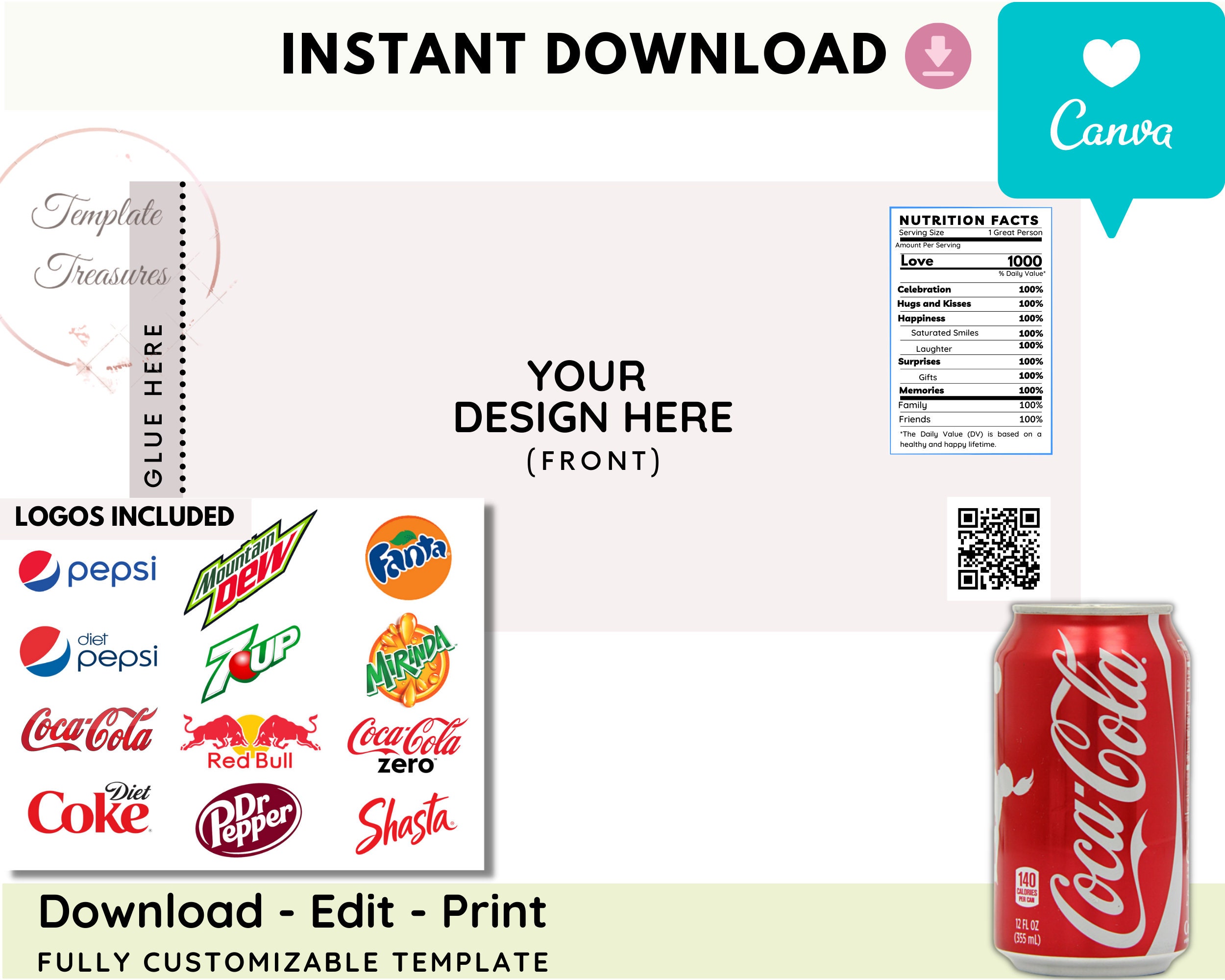 Soda Label Template Printable Word Searches
