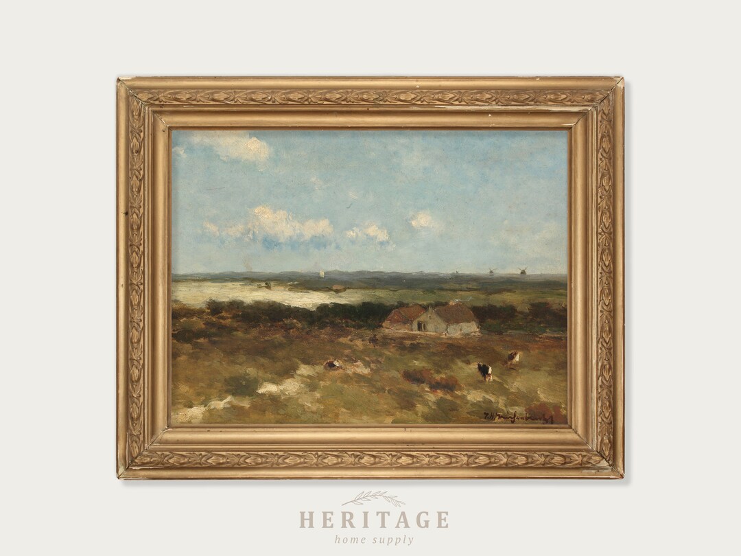 Vintage Landscape, Dune Painting, Antique Art, Oil Painting, Digital ...