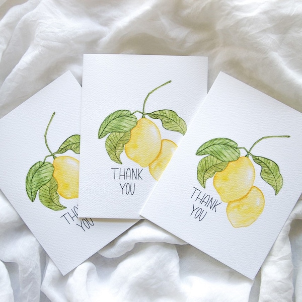 Lemon Watercolour Stationary Etsy