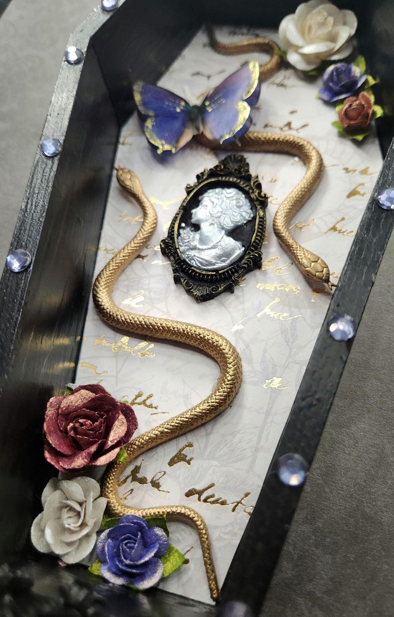 Gold Snake Cameo Coffin Shadowbox - Etsy