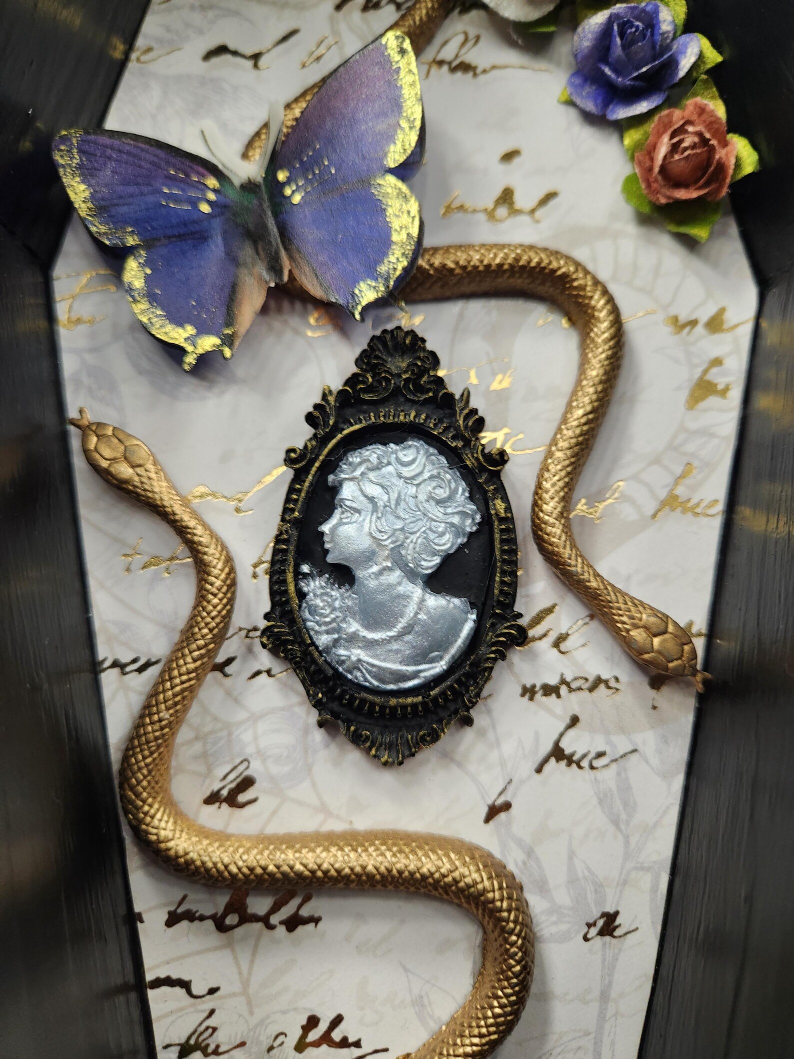 Gold Snake Cameo Coffin Shadowbox - Etsy