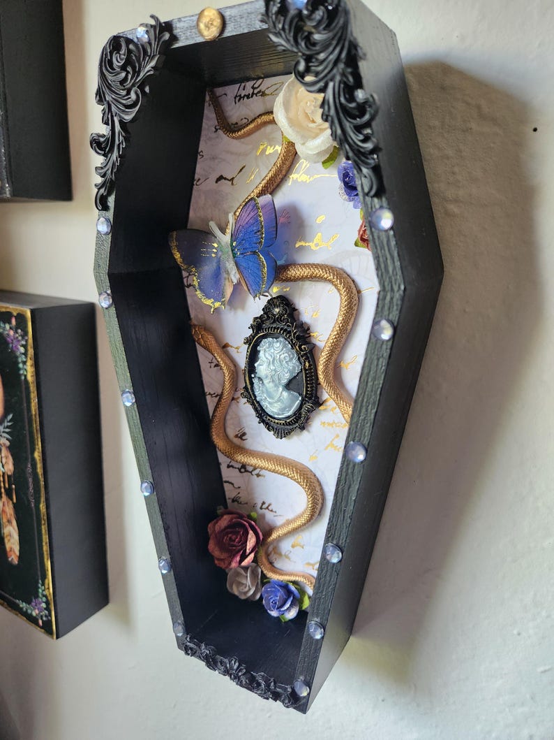 Gold Snake Cameo Coffin Shadowbox - Etsy