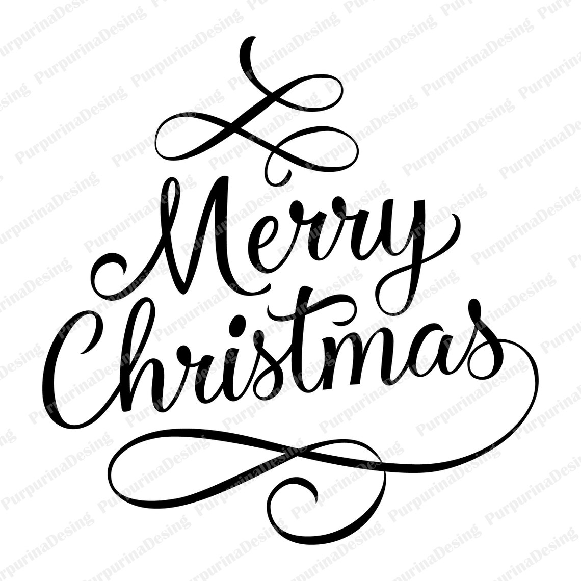 Merry Christmas Handwritten Text - Etsy