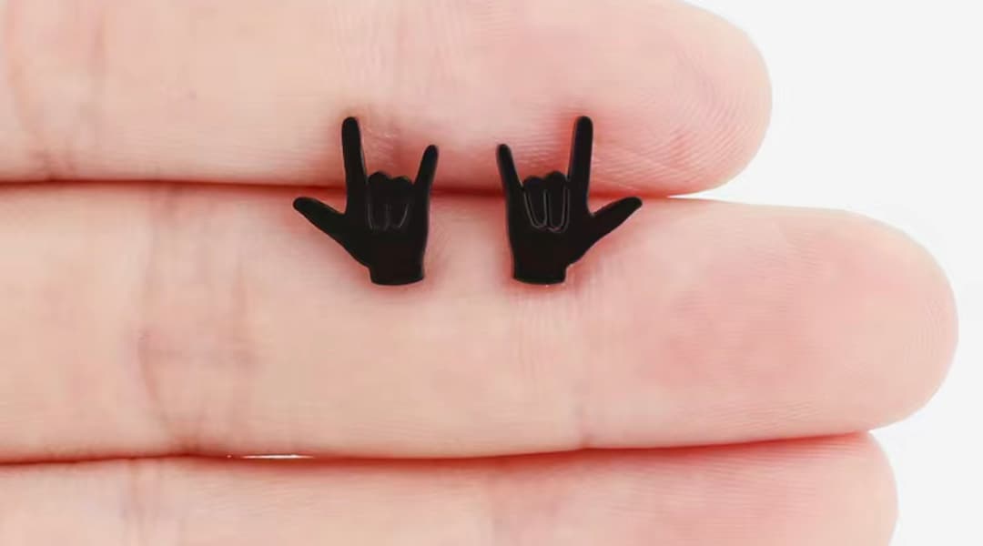 ASL I Love You Earrings Sign Language - Etsy