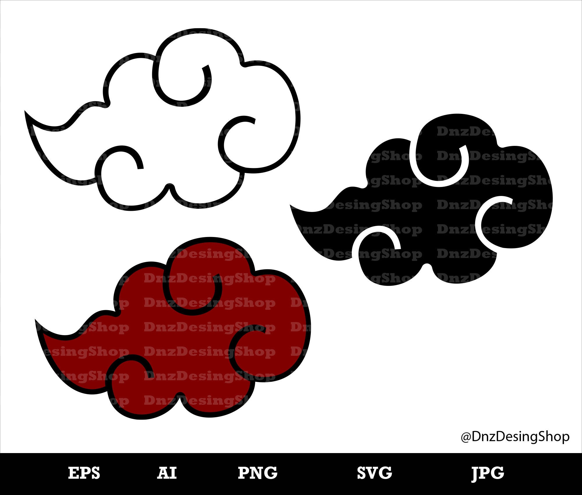 Akatsuki Cloud SVG Naruto Cloud Svg Anime Svg Akatsuki | Etsy Nederland