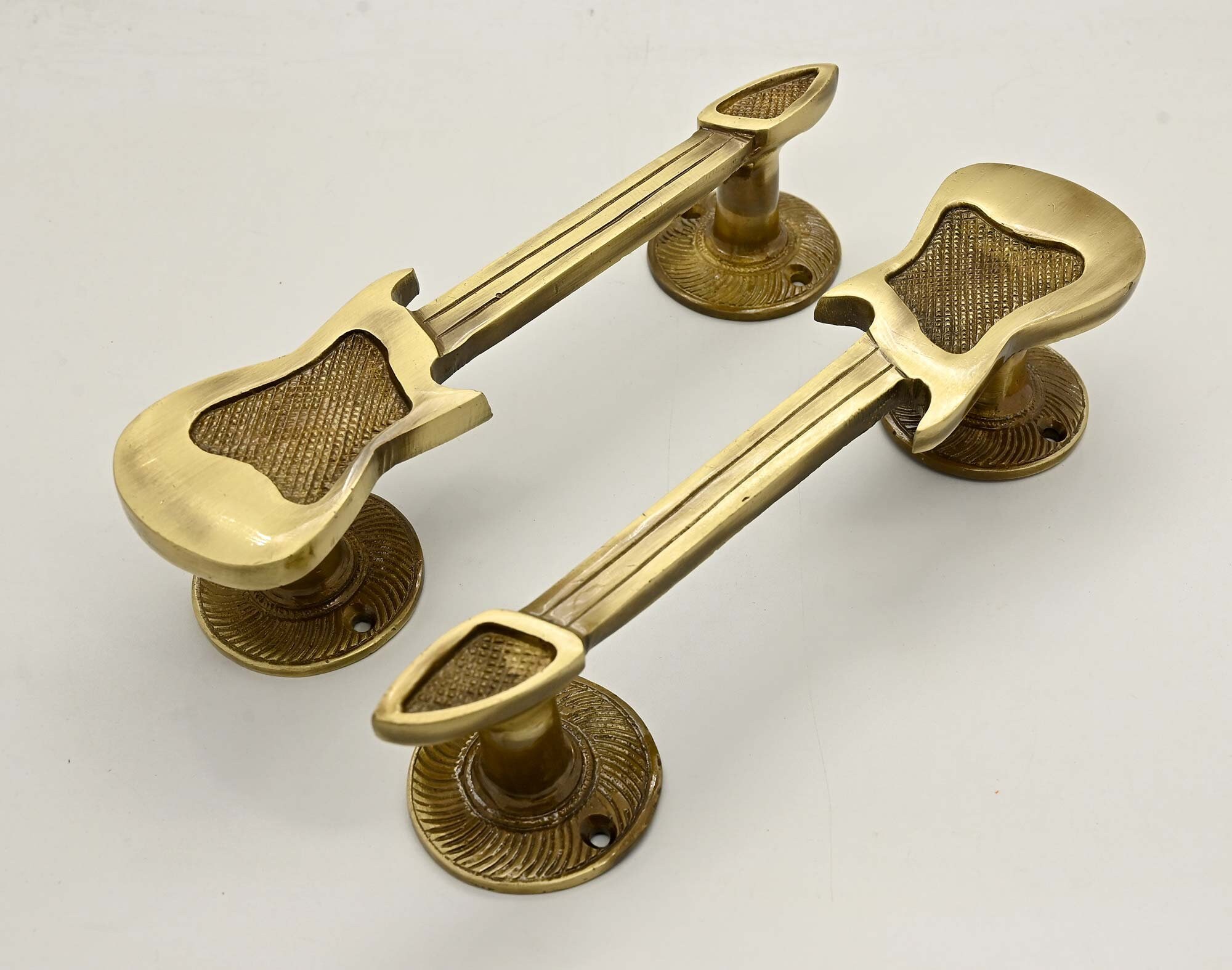 Guitar Design Handles.7inch Brass Door Handles handles - Etsy