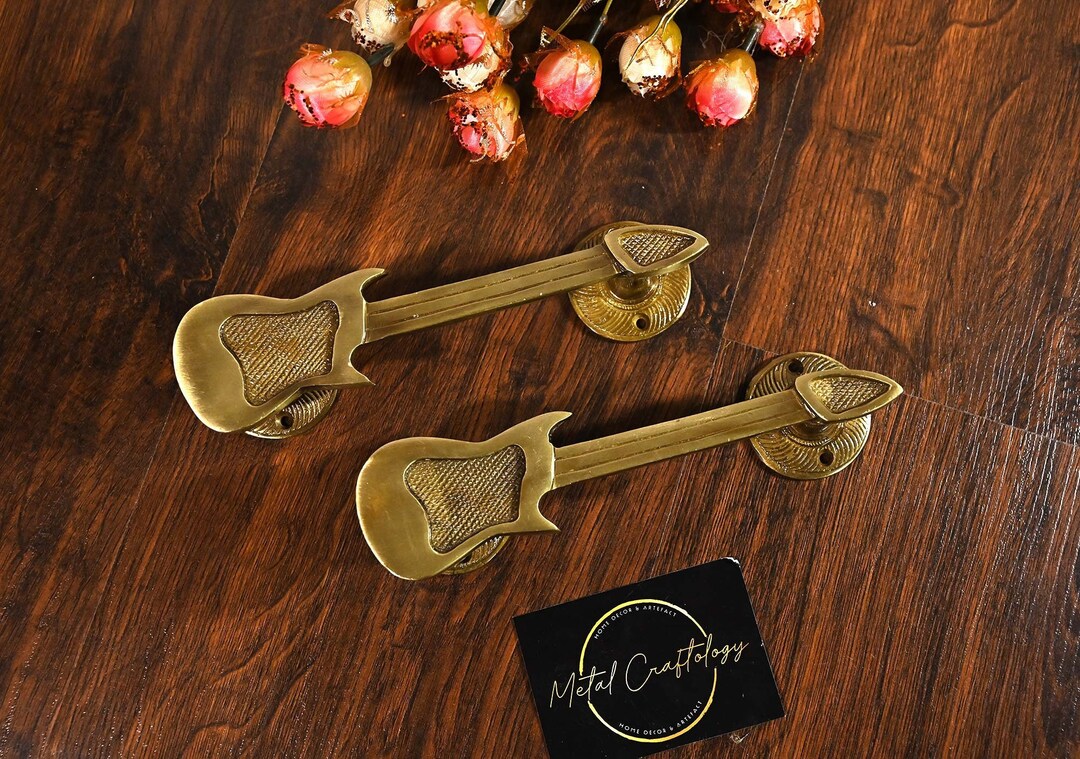 Guitar Design Handles.7inch Brass Door Handles handles - Etsy