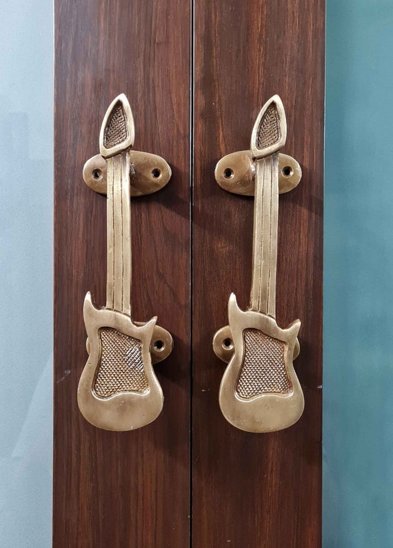 Guitar design handles.7Inch Brass door Handles Handles | Etsy