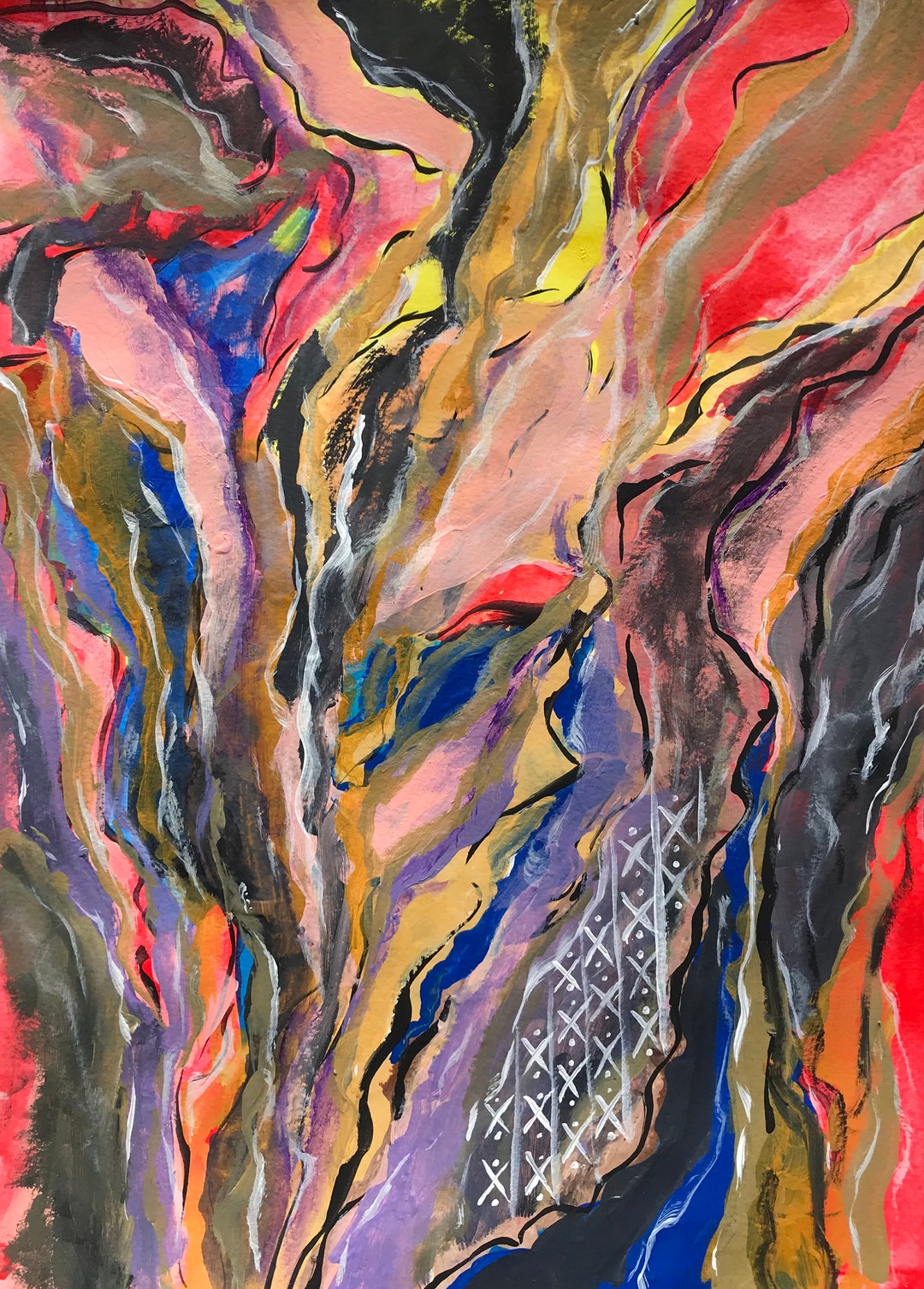 Listening to Nirvana's in Utero Abstract Painting Kurt Cobain - Etsy