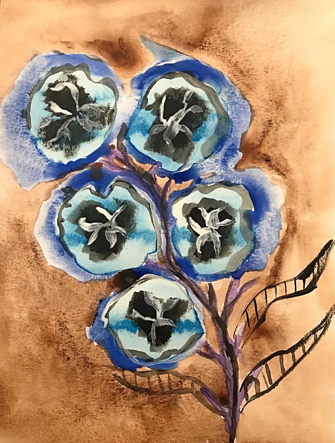 The Thanatos Doctrine - Abstract Flowers Mythology Painting - Etsy