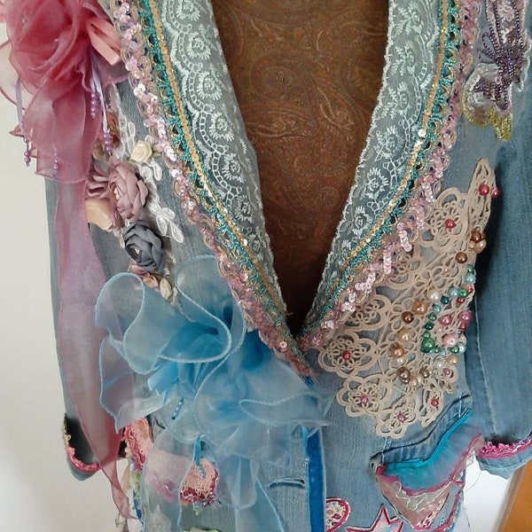 Denim Lace Jacket - Etsy