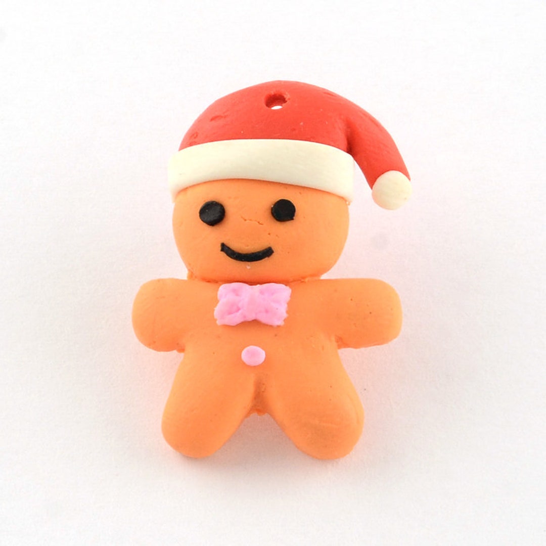 Handmade Polymer Clay " Gingerbread Man" Pendants - Etsy