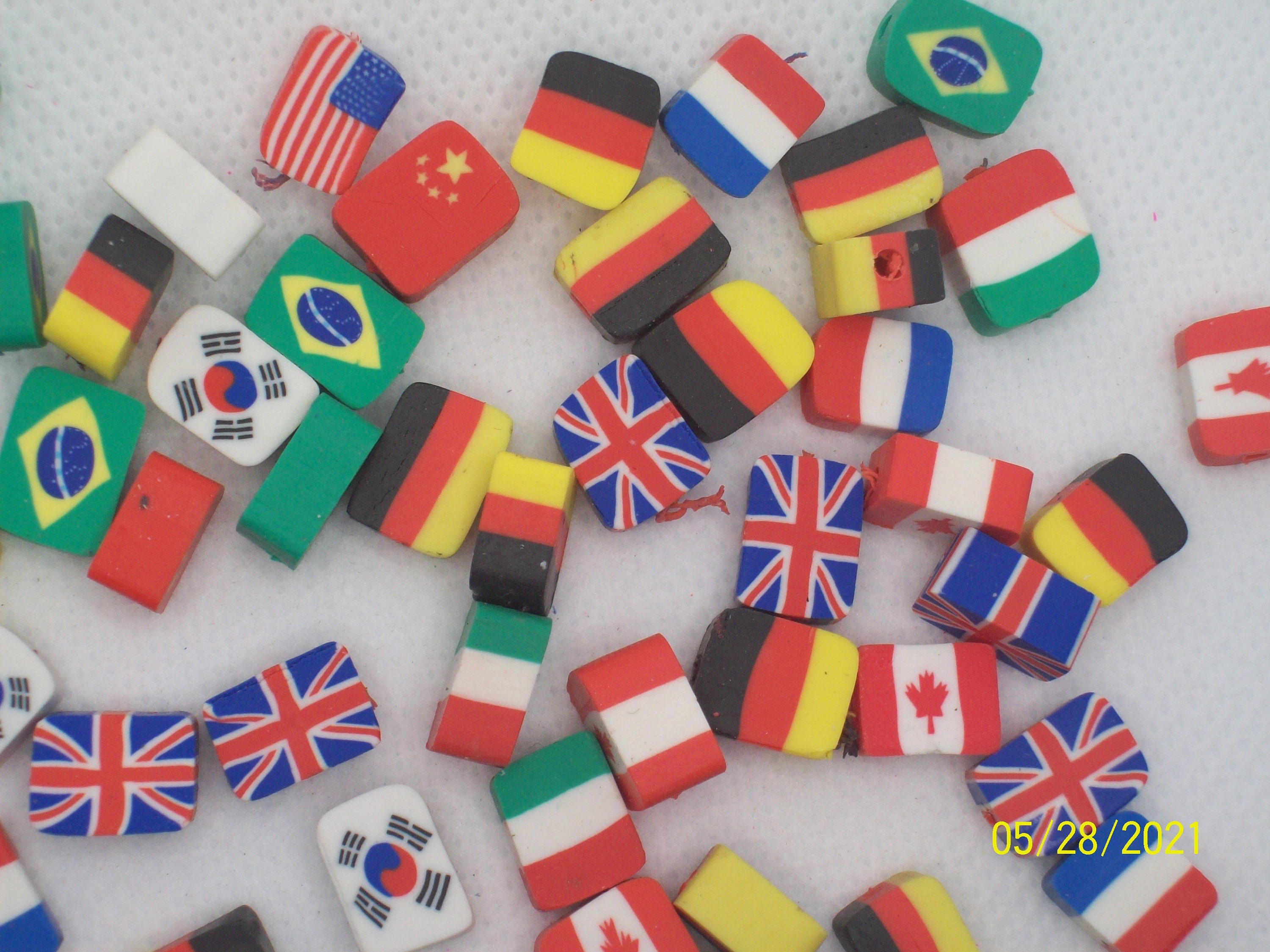 Handmade Polymer Clay National Flag Beads | Etsy