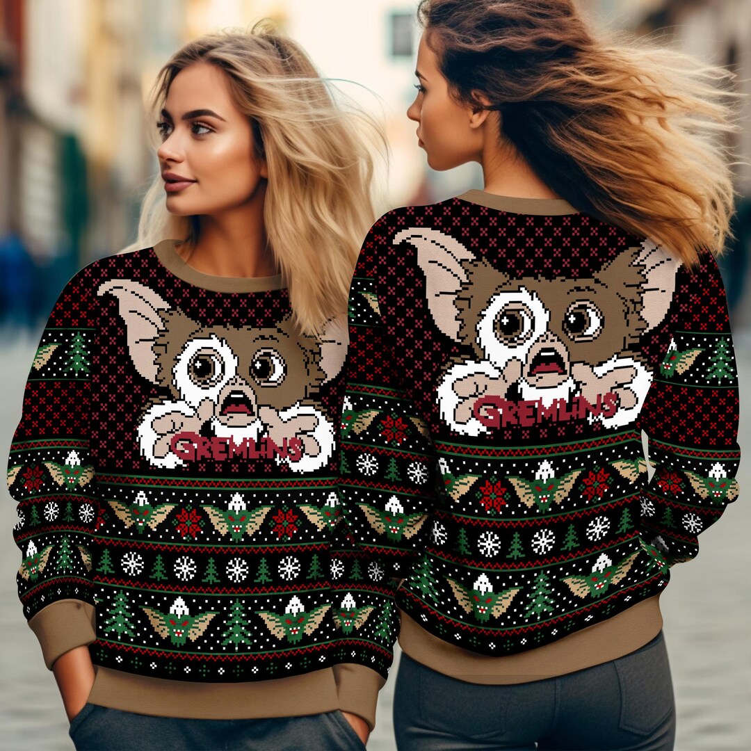Gizmo Gremlins Christmas Ugly Sweater, Gremlins Christmas Movie Ugly ...