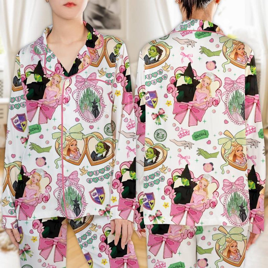 Disneyland Wicked Glinda and Elphaba Pajamas Set, Wicked Movie Pajamas ...