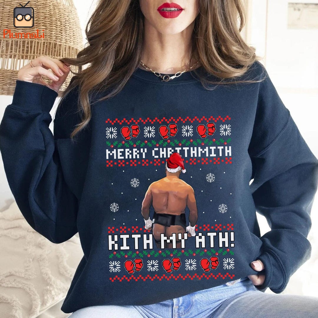 Mike Tyson Ugly Christmas Sweater, Merry Chrithmith Kith My Ath ...