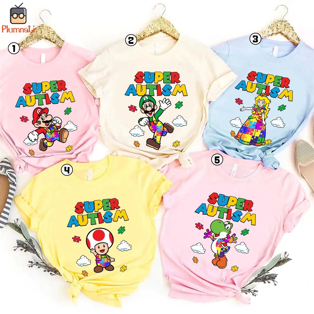 Super Mario Super Autism Awareness Shirt, Autism Mario Shirt, in April ...