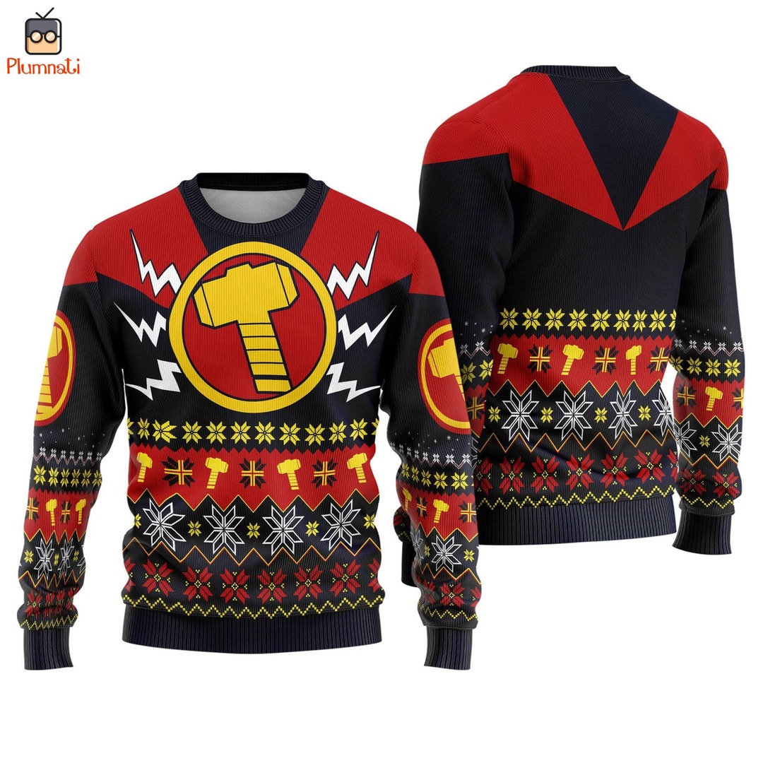 Thor Christmas Ugly Sweater, Superhero Christmas Sweatshirt, Thor Ugly ...