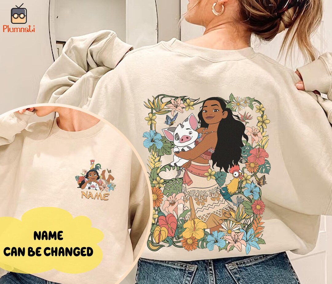 Custom Disneyland Moana 2 Shirt, Moana Hei Hei Rooster Pua Pig Floral ...