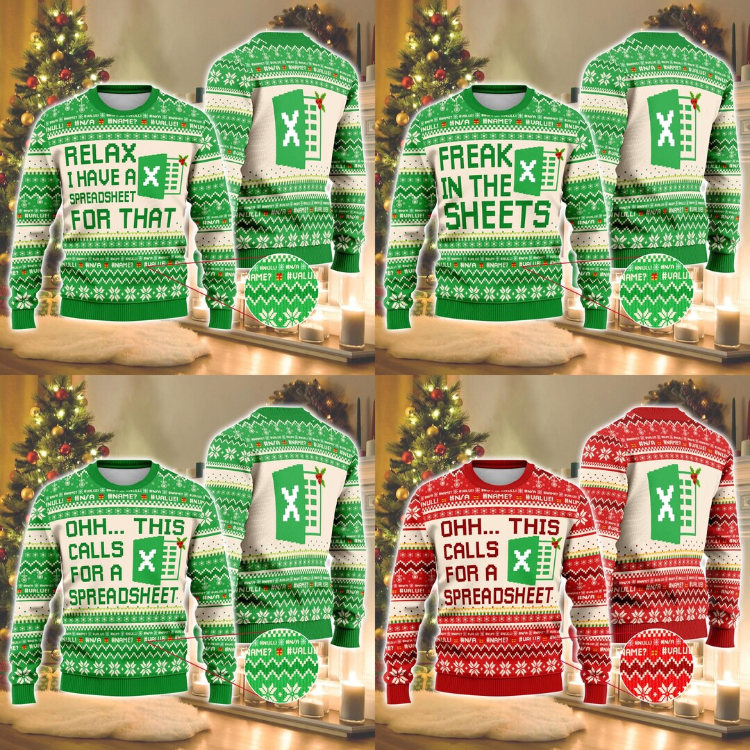 Excel Freak in the Sheets Ugly Christmas Sweater This Calls for A ...
