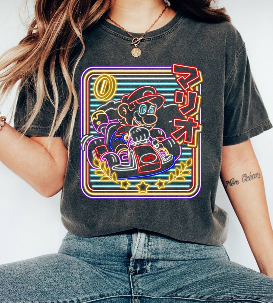 Super Mario Neon Kart Shirt Super Mario Kart Shirt Mario Video Game ...