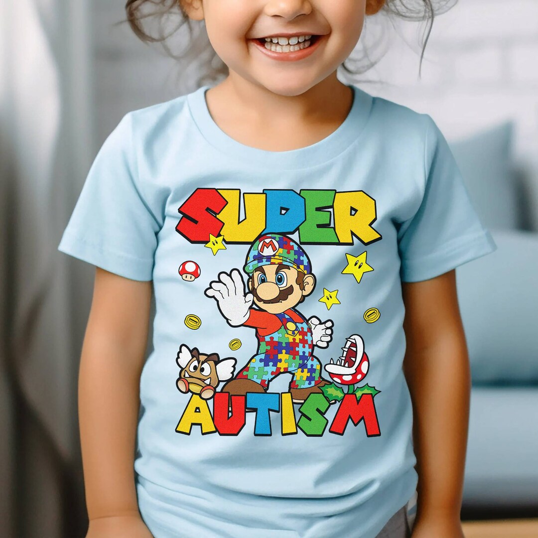 Custom Super Mario Autism Shirt | Mario Autism Awareness Shirt | Mario ...