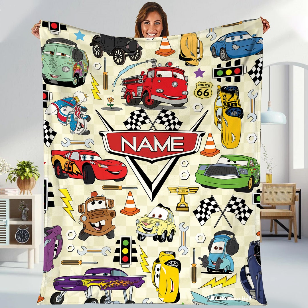 Personalized Pixar Cars Blanket, Custom Name Pixar Cars Blanket ...