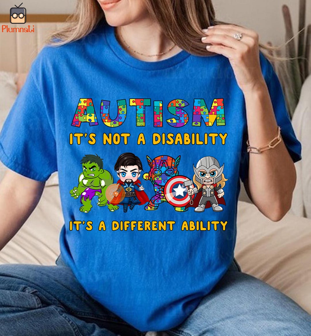 Avengers Autism Superheroes Shirt, Autism It's Not a Disability It's a ...