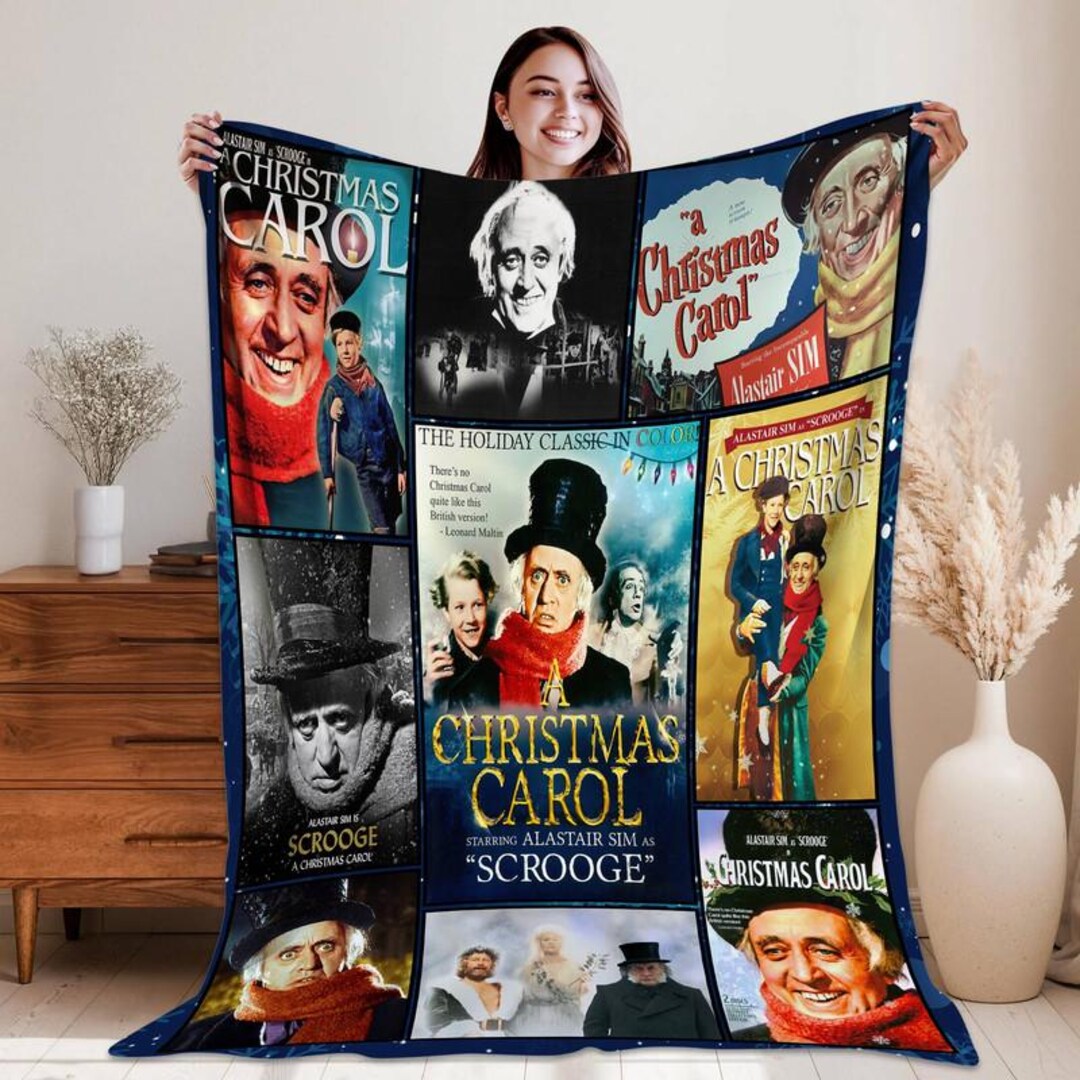 A Christmas Carol Fleece Blanket, Ebenezer Scrooge Christmas Blanket ...