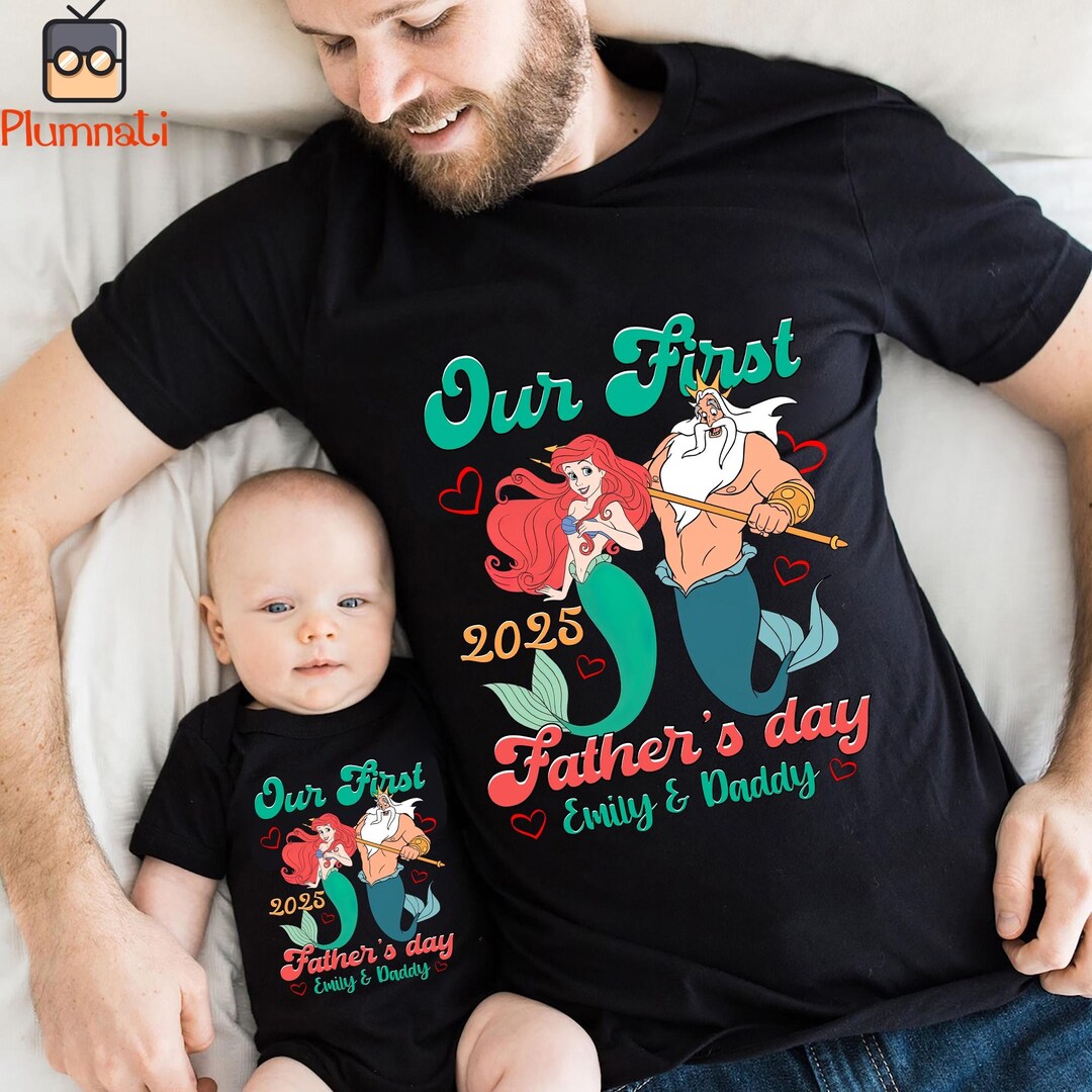 Little Mermaid Ariel Dad Shirt, First Father's Day Shirt, Princess Dad ...
